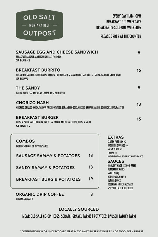 The Outpost Restaurant | Old Salt Helena, Montana – Old Salt Co-op