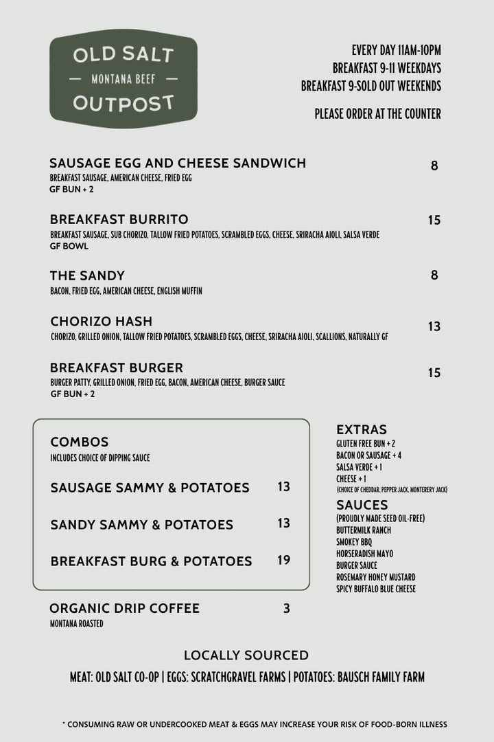 The Outpost Restaurant | Old Salt Helena, Montana – Old Salt Co-op