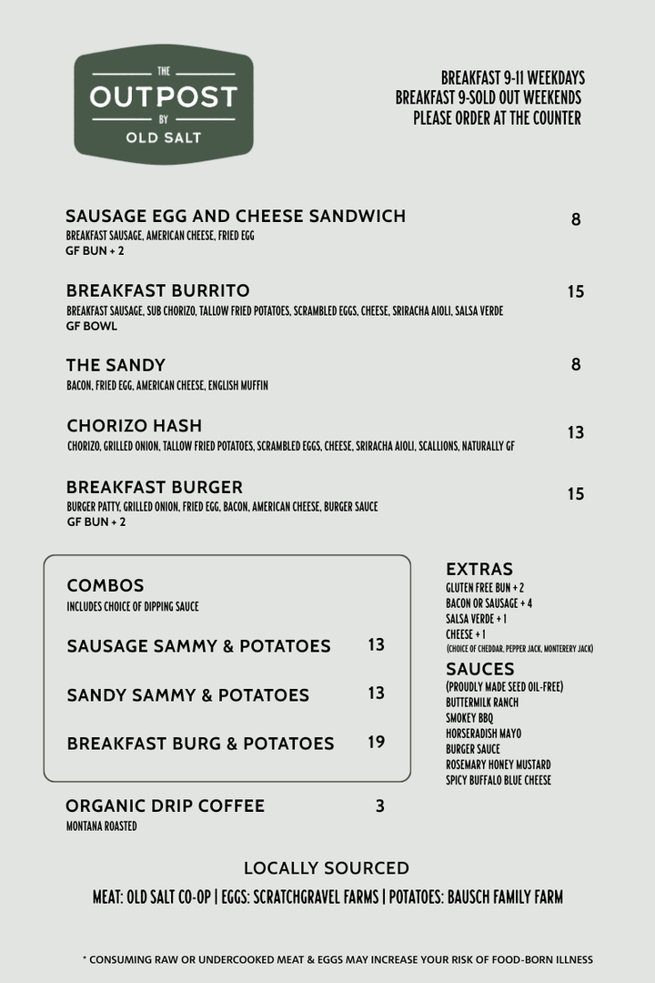 The Outpost Restaurant | Old Salt Helena, Montana – Old Salt Co-op